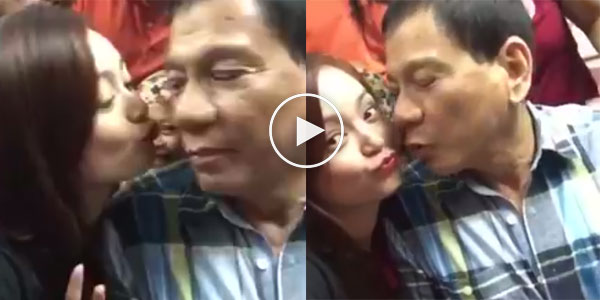 Watch Duterte attempts to kiss Comelec staff in viral video - Kwentong OFW