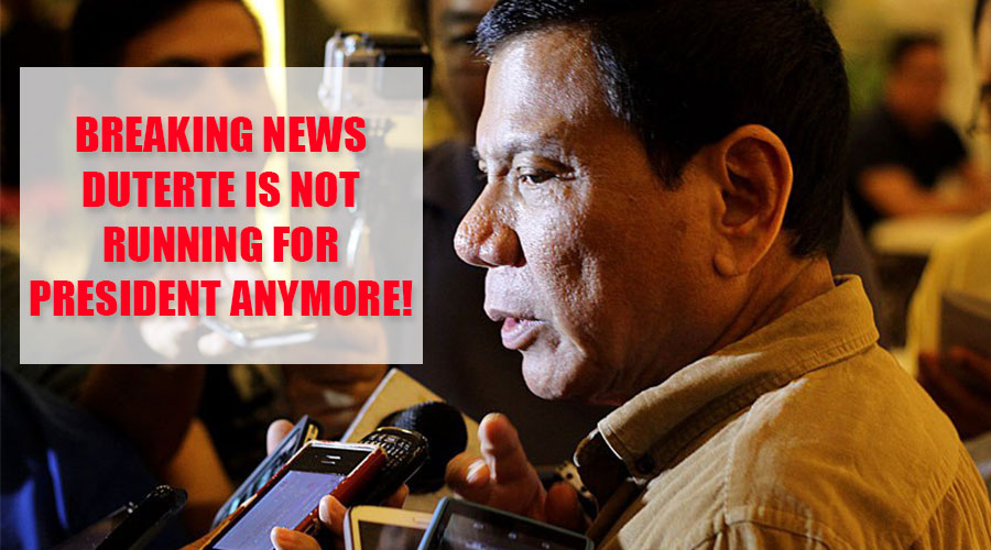 Breaking News : Mayor Rudy Duterte withdraw his Presidential Candidacy ...